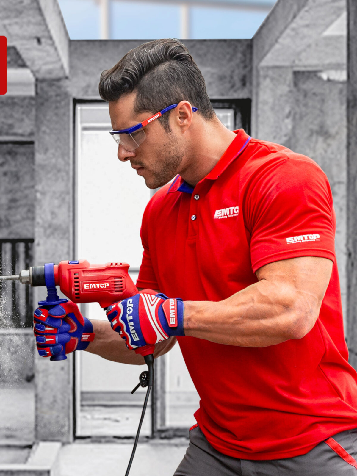 Дрель ударная электрическая EMTOP 850 ВТ 0-2700 об/мин электродрель сетевая