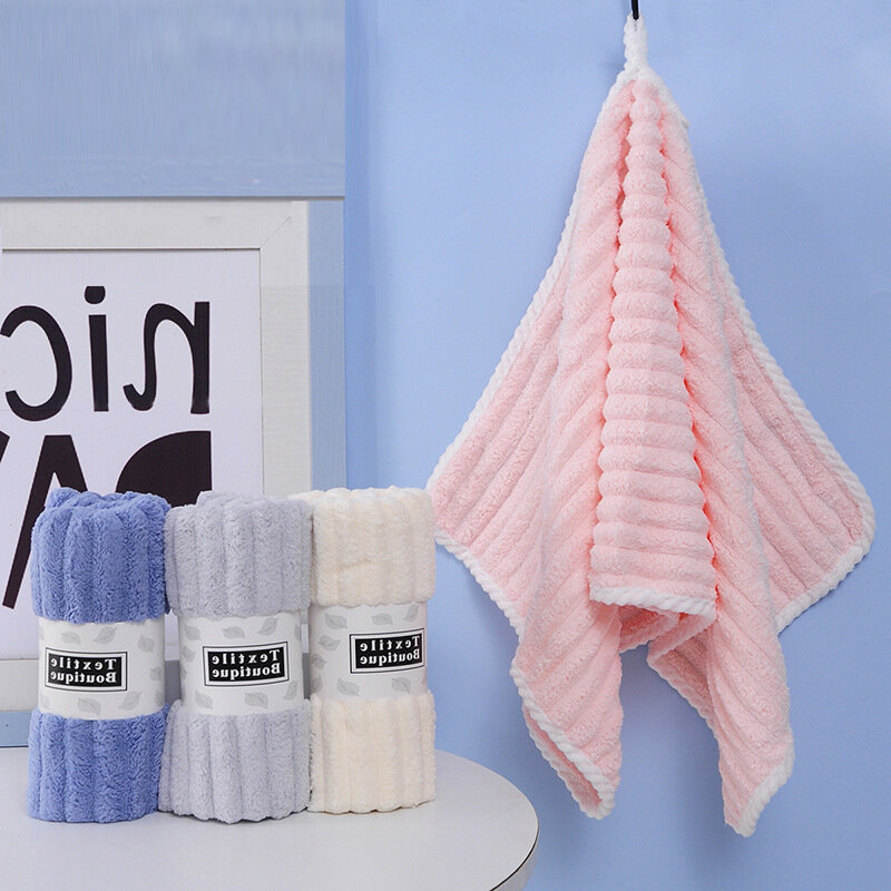Новый стиль конфеты бархат бархат полотенце мягкое впитывает ванну, сухое полотенце для волос не выпадает синий_35*75