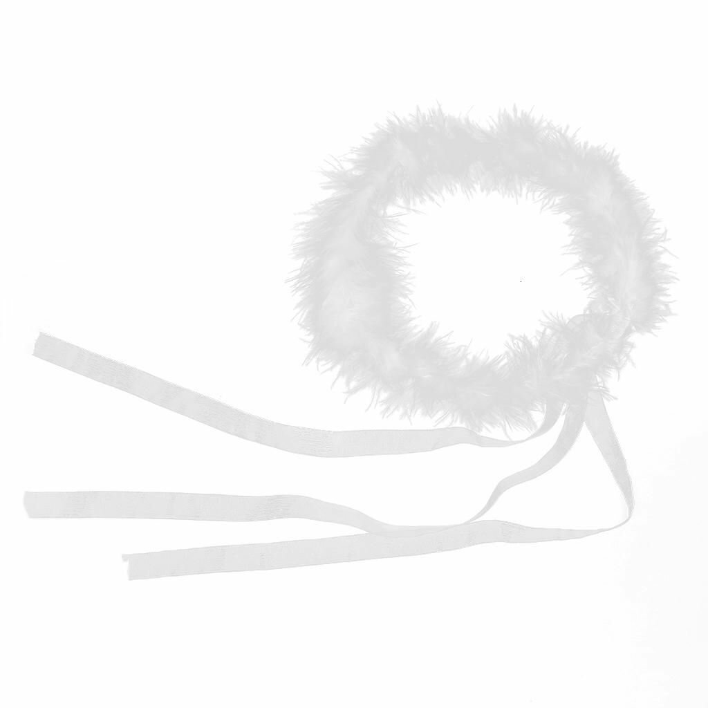 Ангельский обруч с перьями для фотосессии новорождённых, Белый
