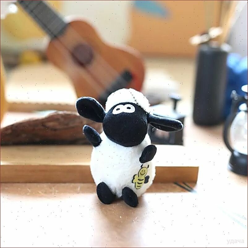Милая мягкая овечка брелок-плюшевая игрушка, белая