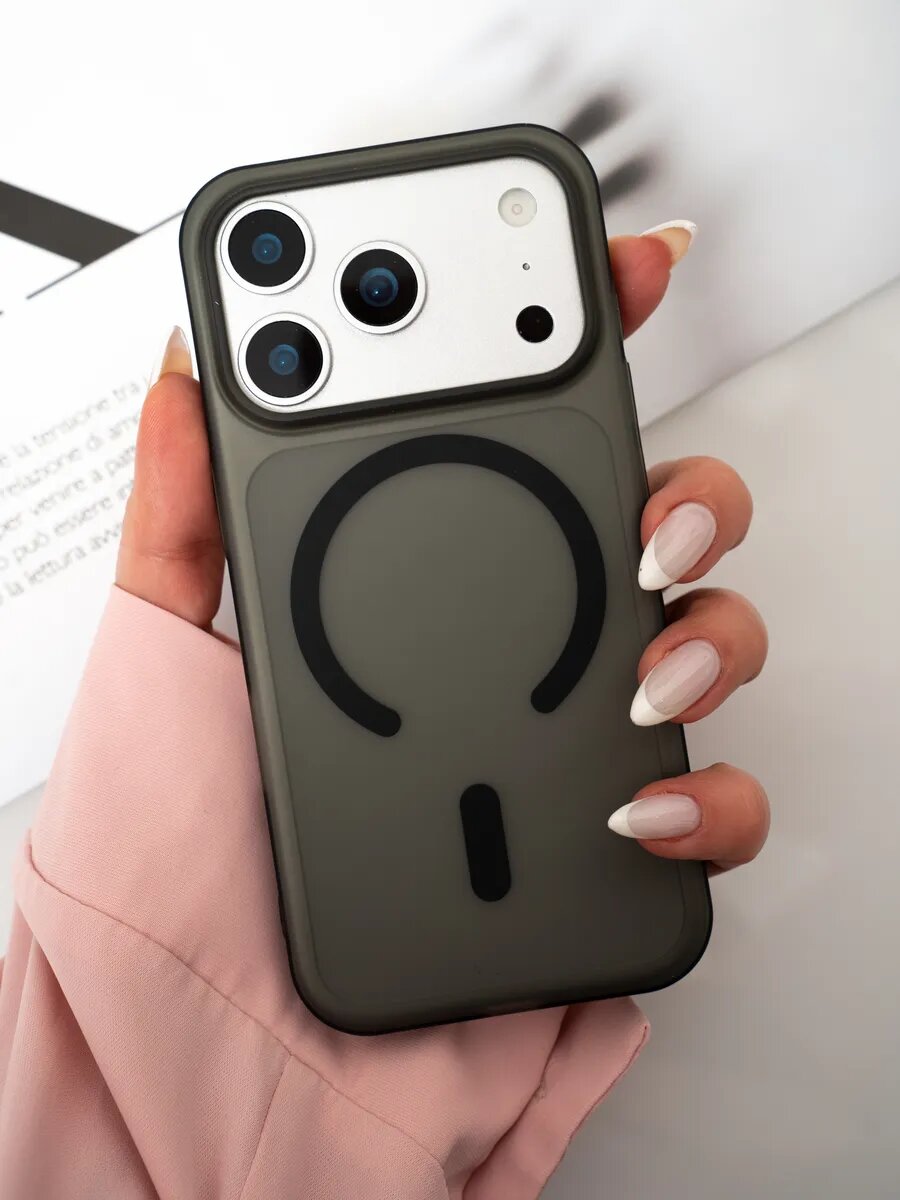 Чехол О'Кейси, для iPhone 17 Pro, MagSafe, прозрачный, черный — фото 1