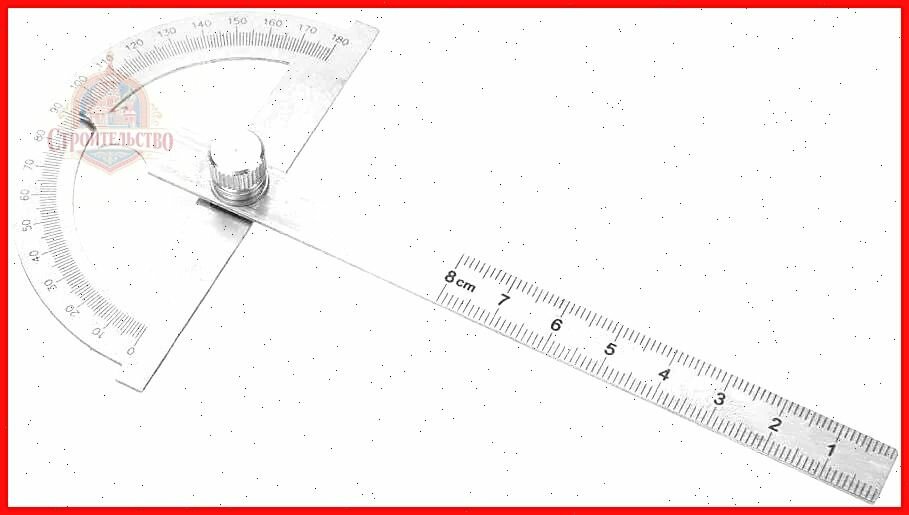 Линейка-транспортир 8 см, нержавеющая сталь