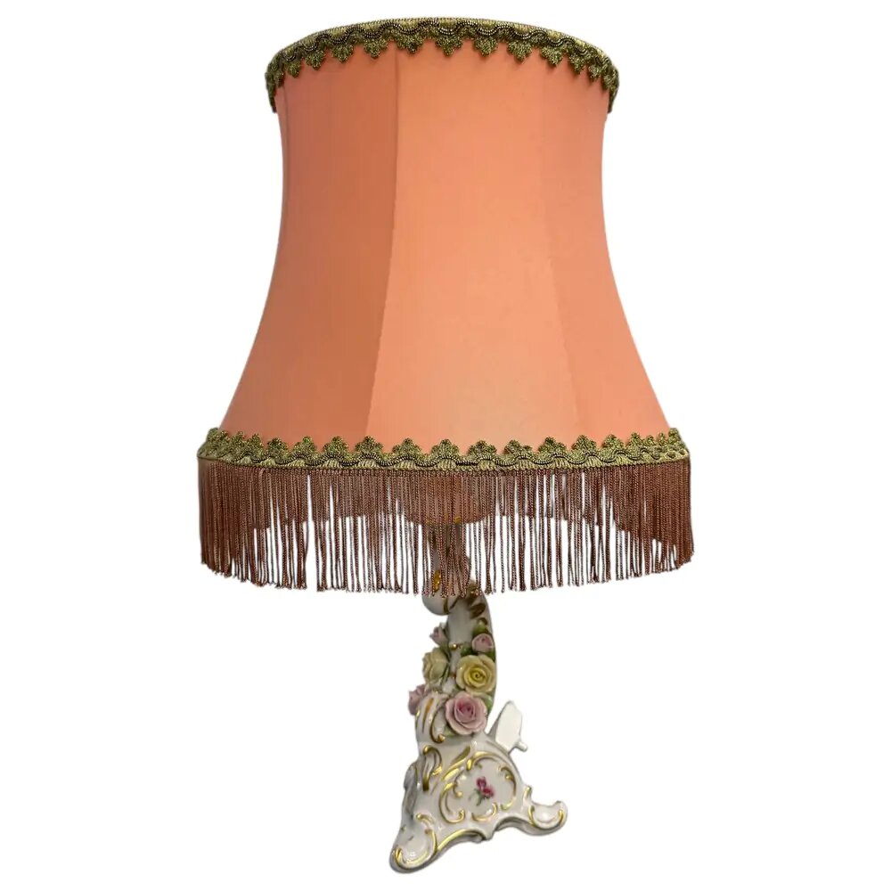 Лампа настольная "Изящество", 47 см, 1980-1990 гг, фарфор, роспись, Kaiser, Германия