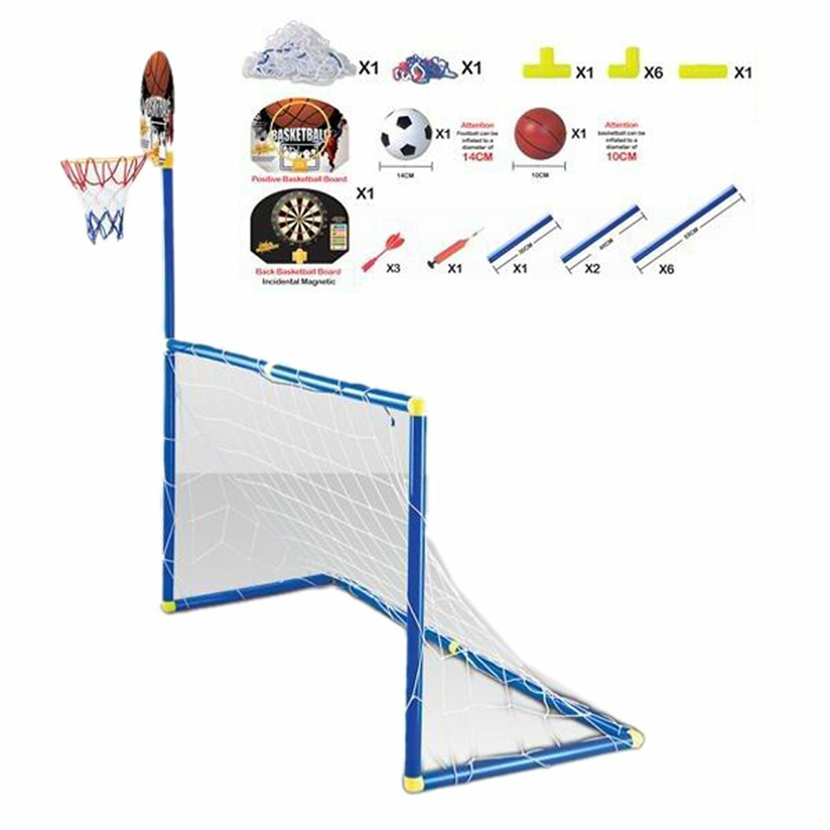Игровой набор Футбольные ворота 120x56см, футбольный мяч, дартс