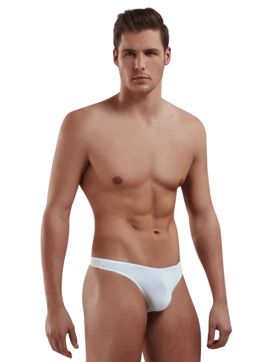 Мужские трусы тонги белые Doreanse 1280 модал/хлопок/эластан M (46)