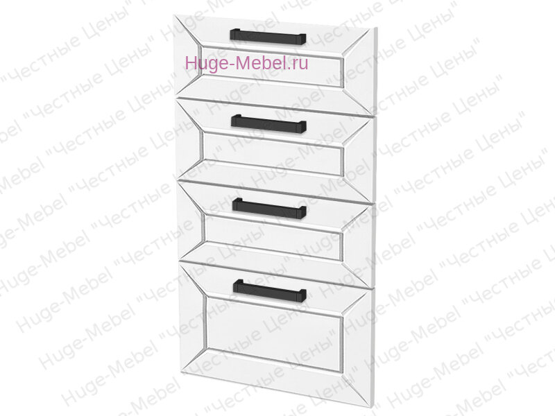 Кухонный фасад Ф-24 холст белый (Альфа) Huge Mebel . Ширина 396 Высота 698. Кухонные фасады