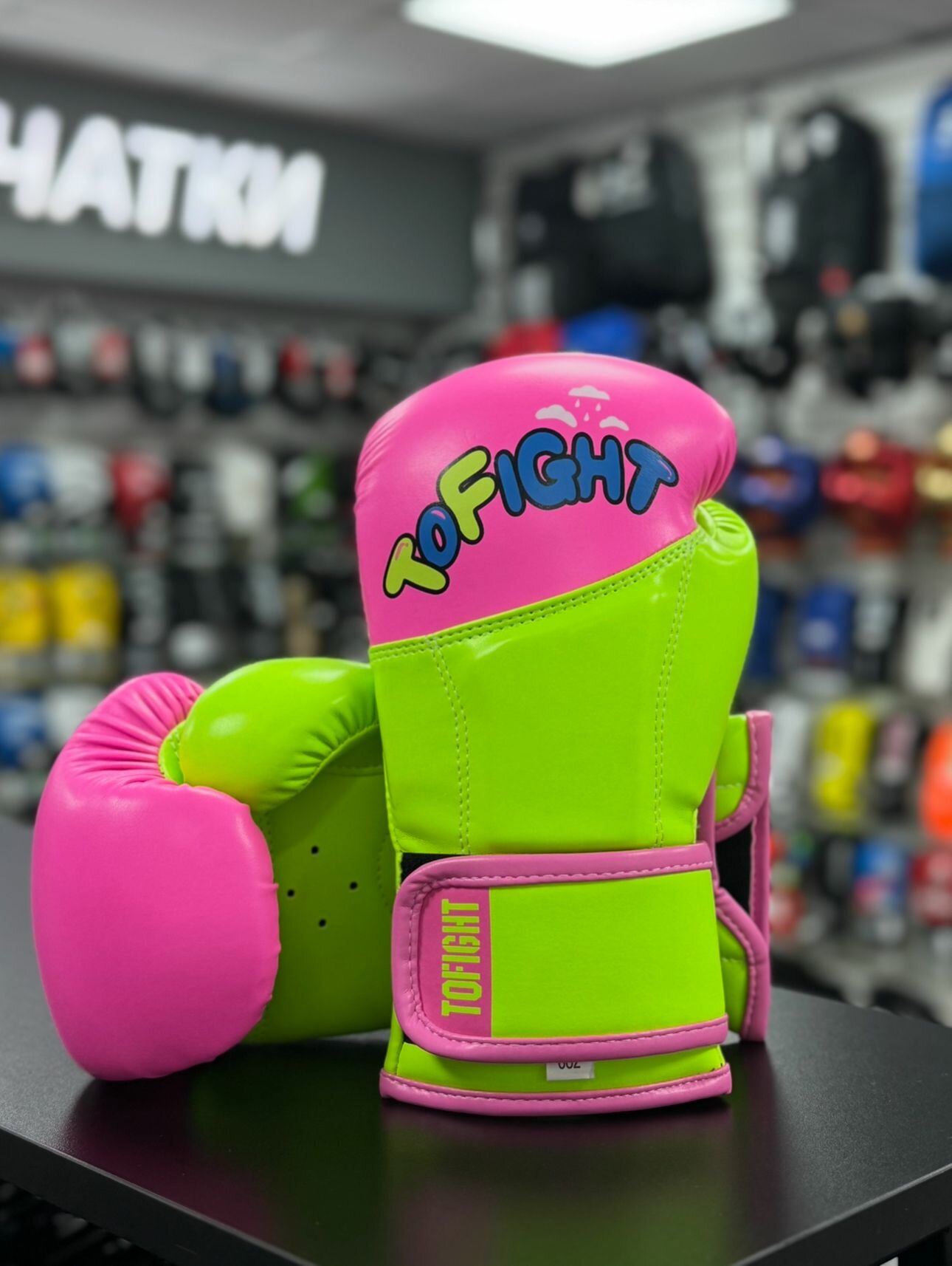 Боксерские перчатки 2.0 розово-зеленые (6 oz)