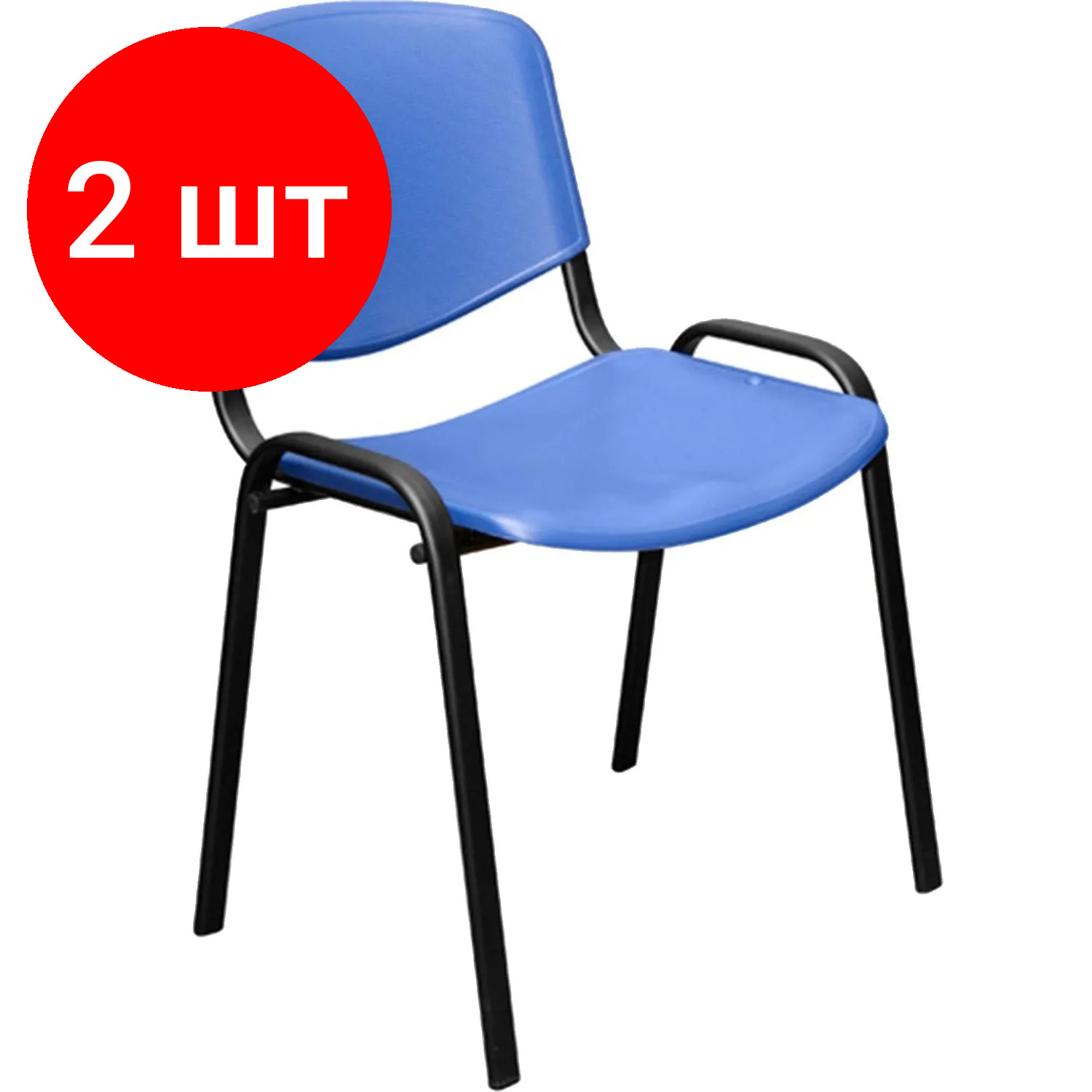 Комплект 2 штук, Стул UP_EChair Rio(изо) черн, пластик синий