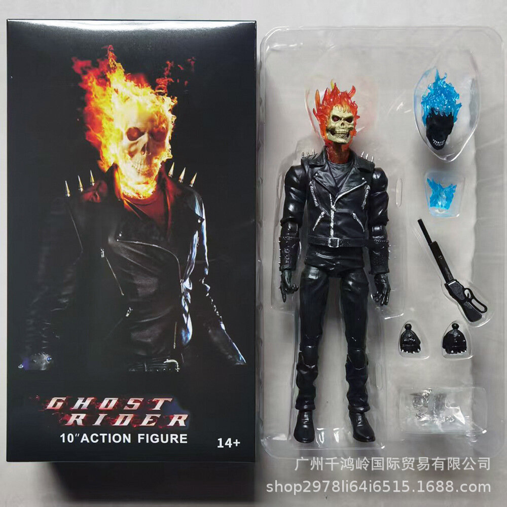 Marvel Super Hero Ghost Rider Soul Chariot Скелет 9-дюймовые суставы Подвижная кукла Ручная модель
