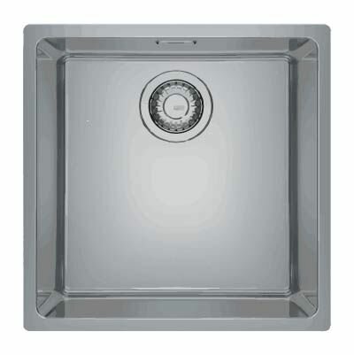 Franke FEX 110-40 мойка для кухни из нержавеющей стали AISI 304, 44х44 см, установка под столешницу, в комплекте стоп-вентиль и скрытый перелив