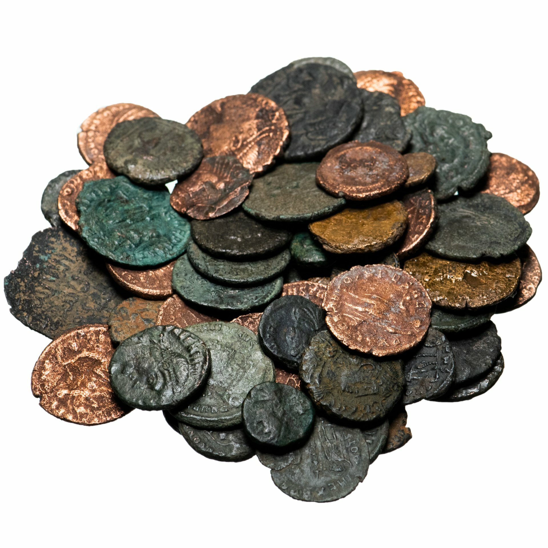 58 монет Римской империи IV-V вв состояние F, Медь