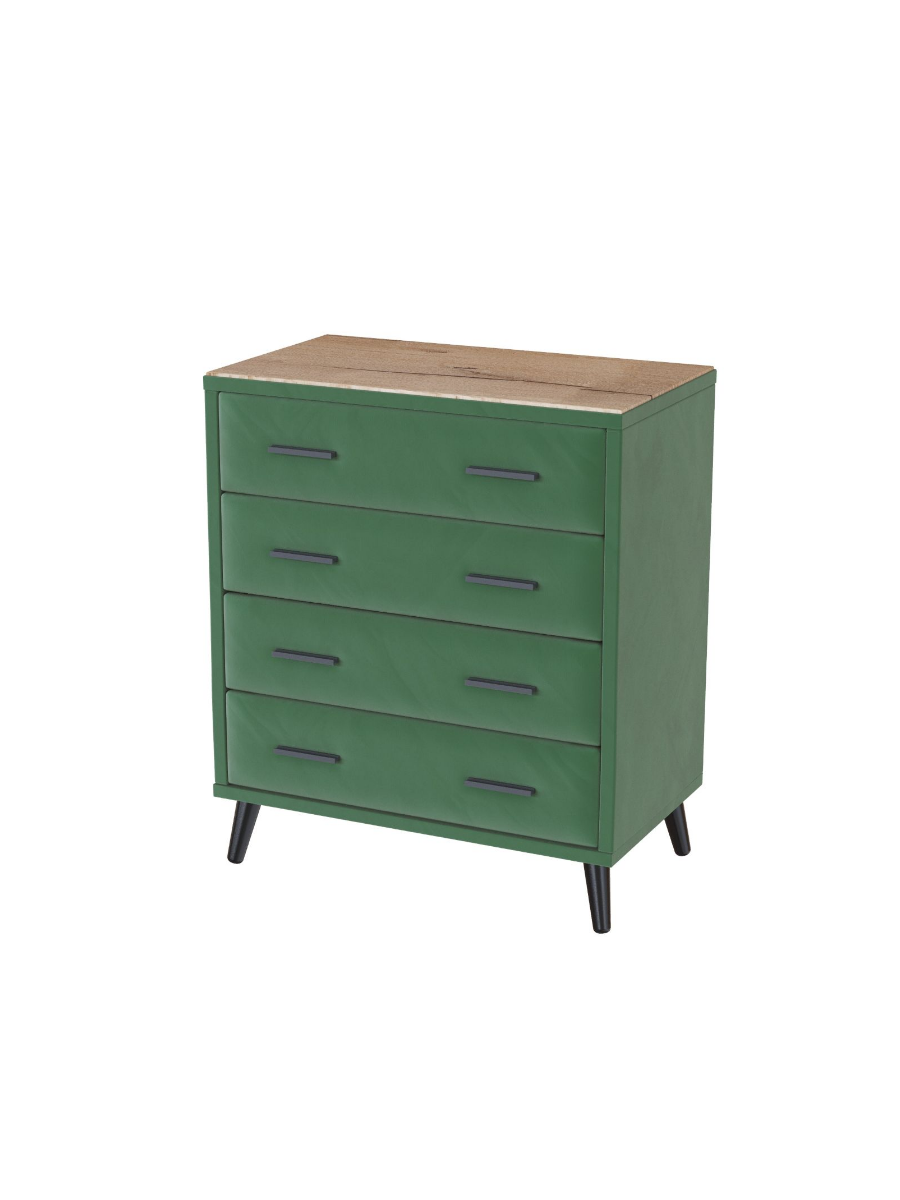 Комод интерьерный Домани Пай 800х930х460, Изумруд/МДФ ПВХ дуб канадский