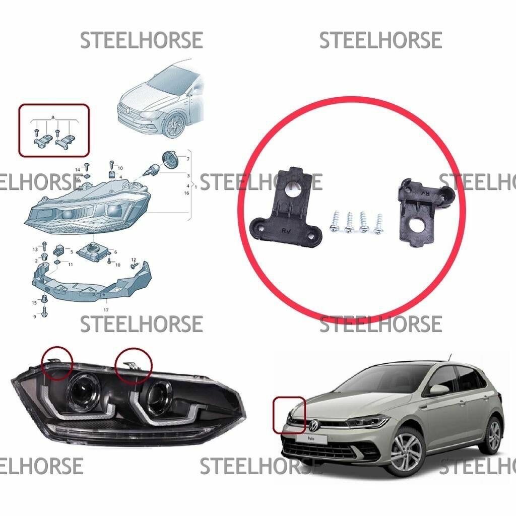 Кронштейн фары правой (к-кт) VW Polo после 2016-