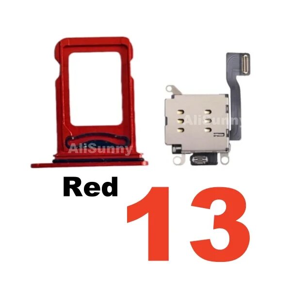 1 комплект, гибкий кабель с двумя SIM-картами + слот для лотка для iPhone 15 Plus 14 13, 13 red