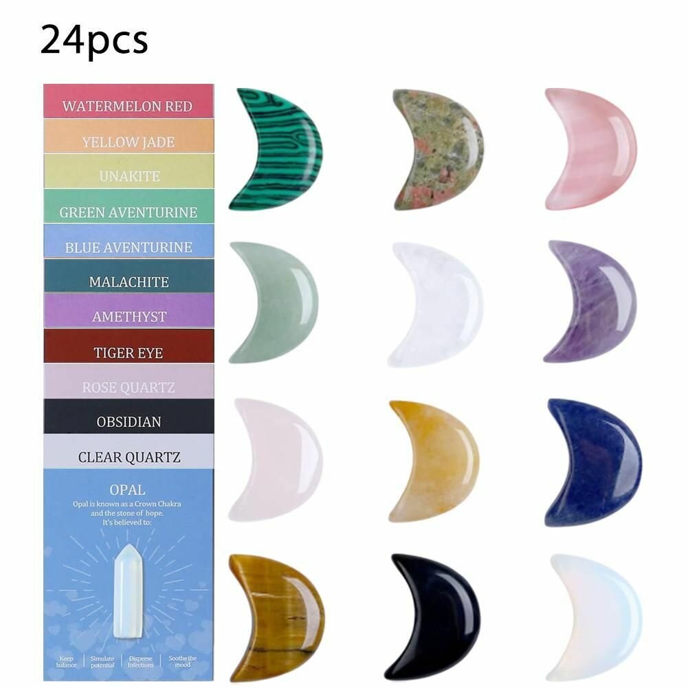Камни для медитации, чакровый набор натуральных камней