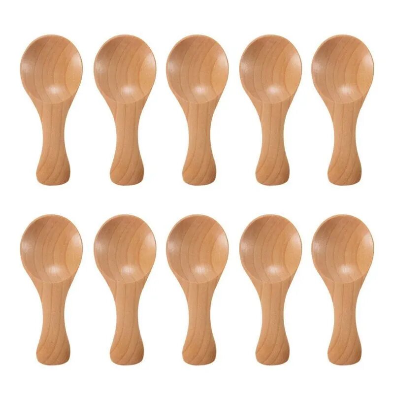 BalmyDays Ложка чайная деревянные мини-ложки 10 предм. белый