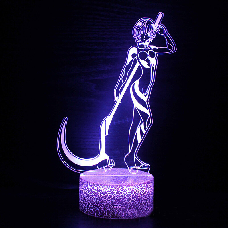 3D ночник Neon Genesis Evangelion Рей Аянами Асука аниме настольная лампа цветная сенсорная с пультом управления LED лампа