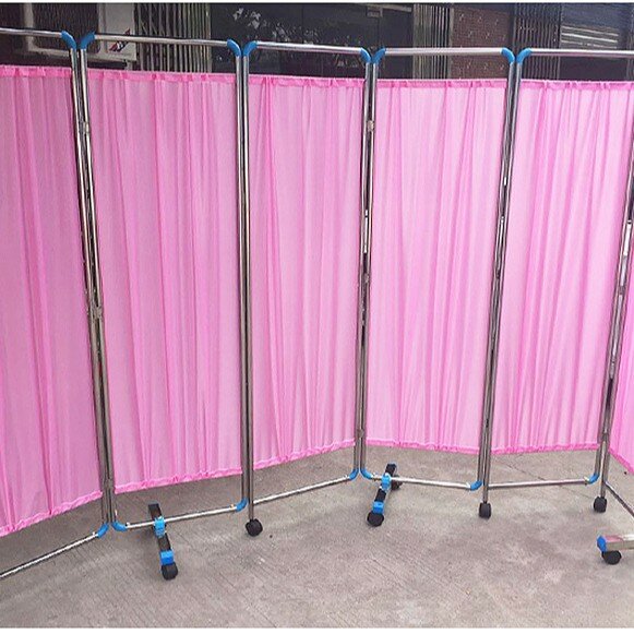 Утолщенный мобильный бесшумный экран из нержавеющей стали, прямая продажа от фабрики, экран для салона красоты, складная перегородка для больницы, колесный экран для клиники