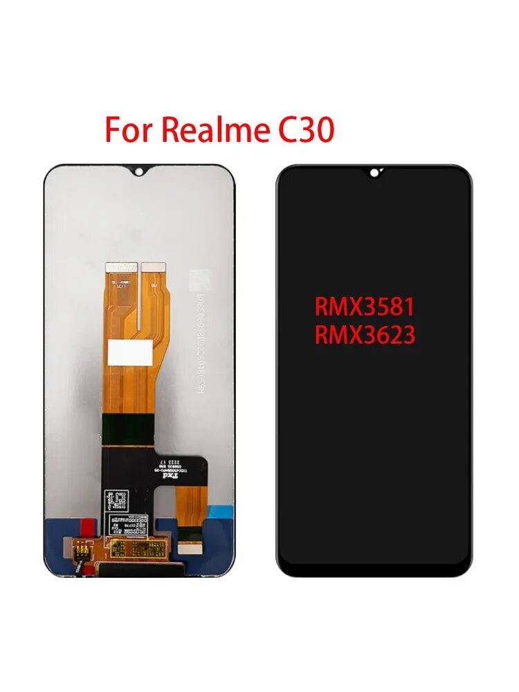 Дисплей на Realme C30 в сборе с тачскрином Черны