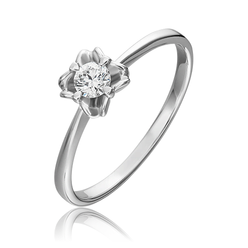 Кольцо, белое золото, 585 проба, бриллиант