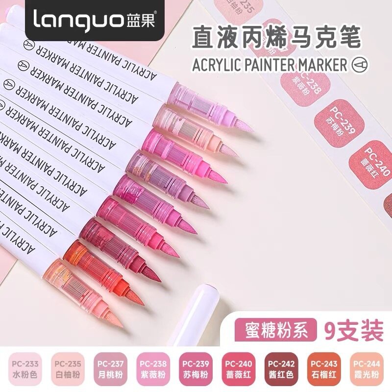 Синий фруктовый прямой жидкий акриловый маркер, мягкий наконечник, водонепроницаемый, новые цвета, 207 цветов, полный набор для рисования, специальное использование для студентов