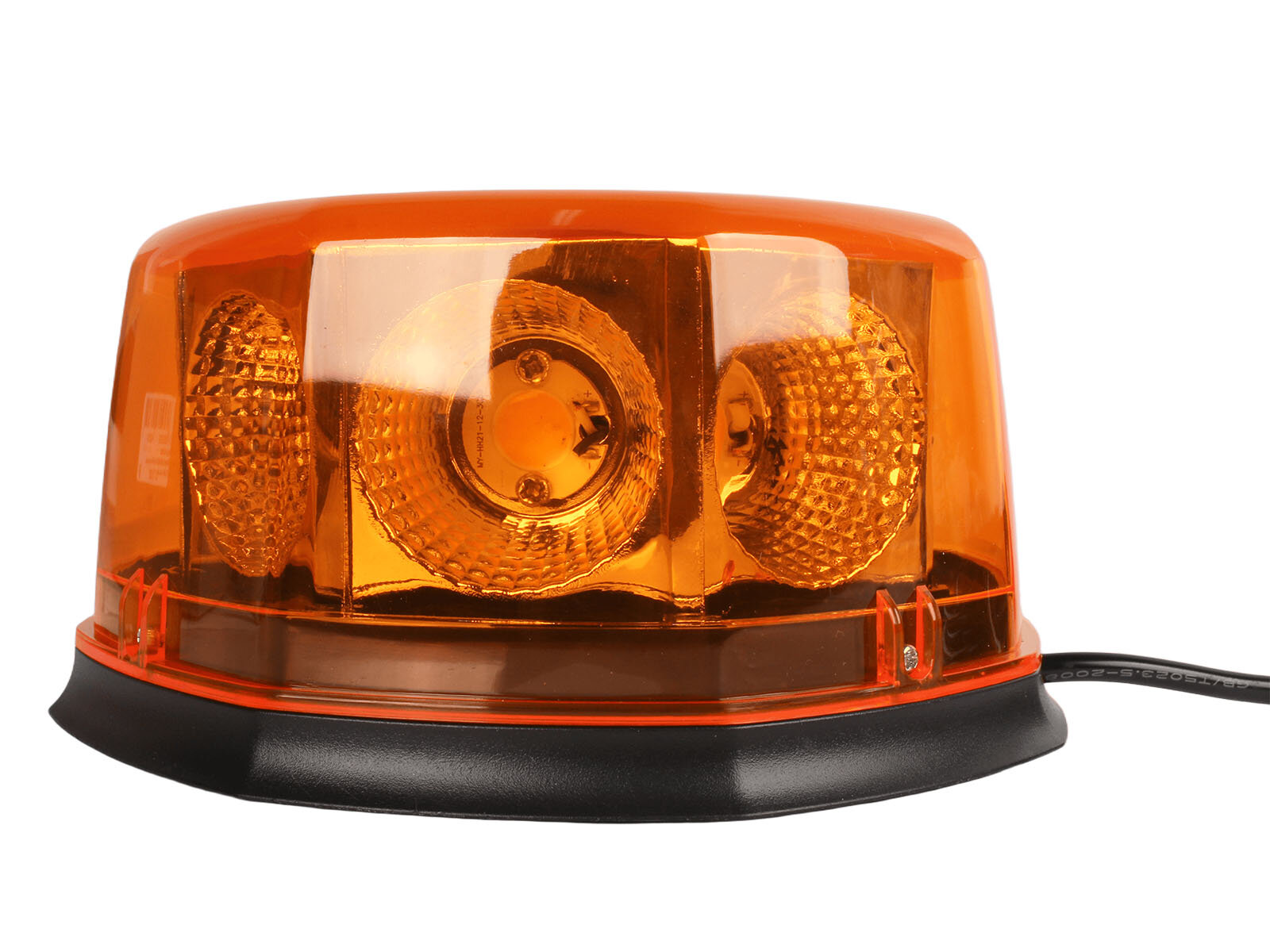 Маячок проблесковый 12-24V на магните светодиодный оранжевый плоский Е-20-820