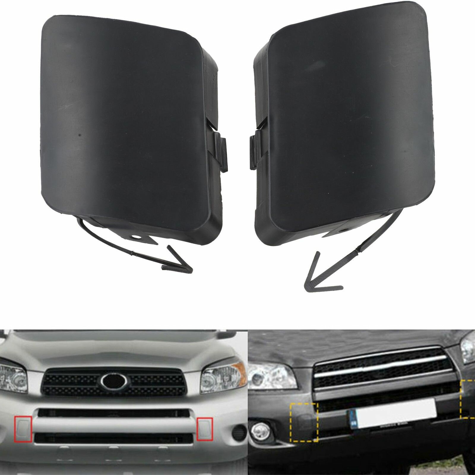 Крышка буксировочного крюка для Toyota RAV4 2006-2008, передний бампер, 2 шт.