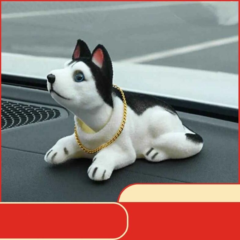 Эксклюзивная игрушка для авто с кивающей головой в виде собаки породы хаски овчарка