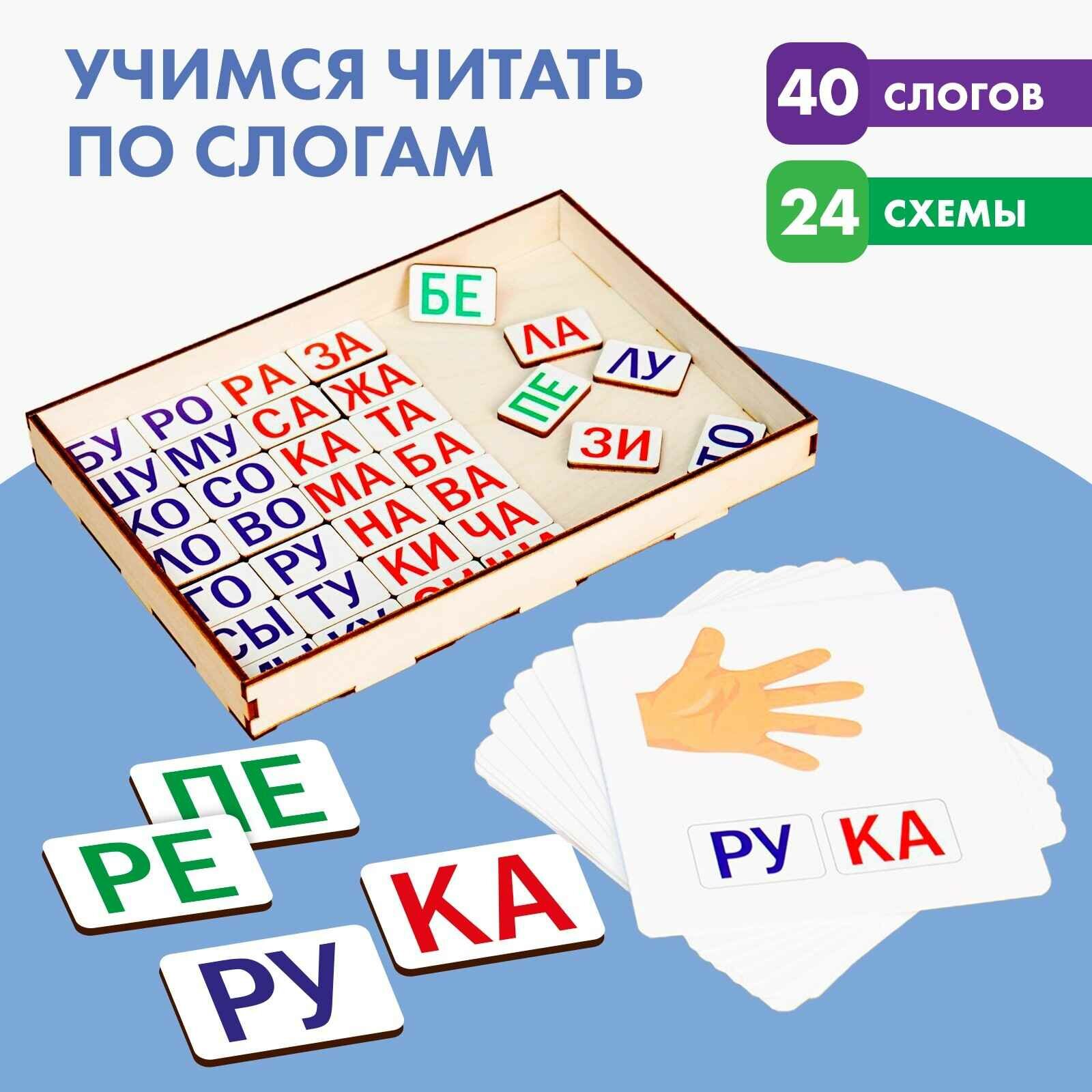 Дидактические игры и материалы Учимся читать по слогам, арт. 4871294