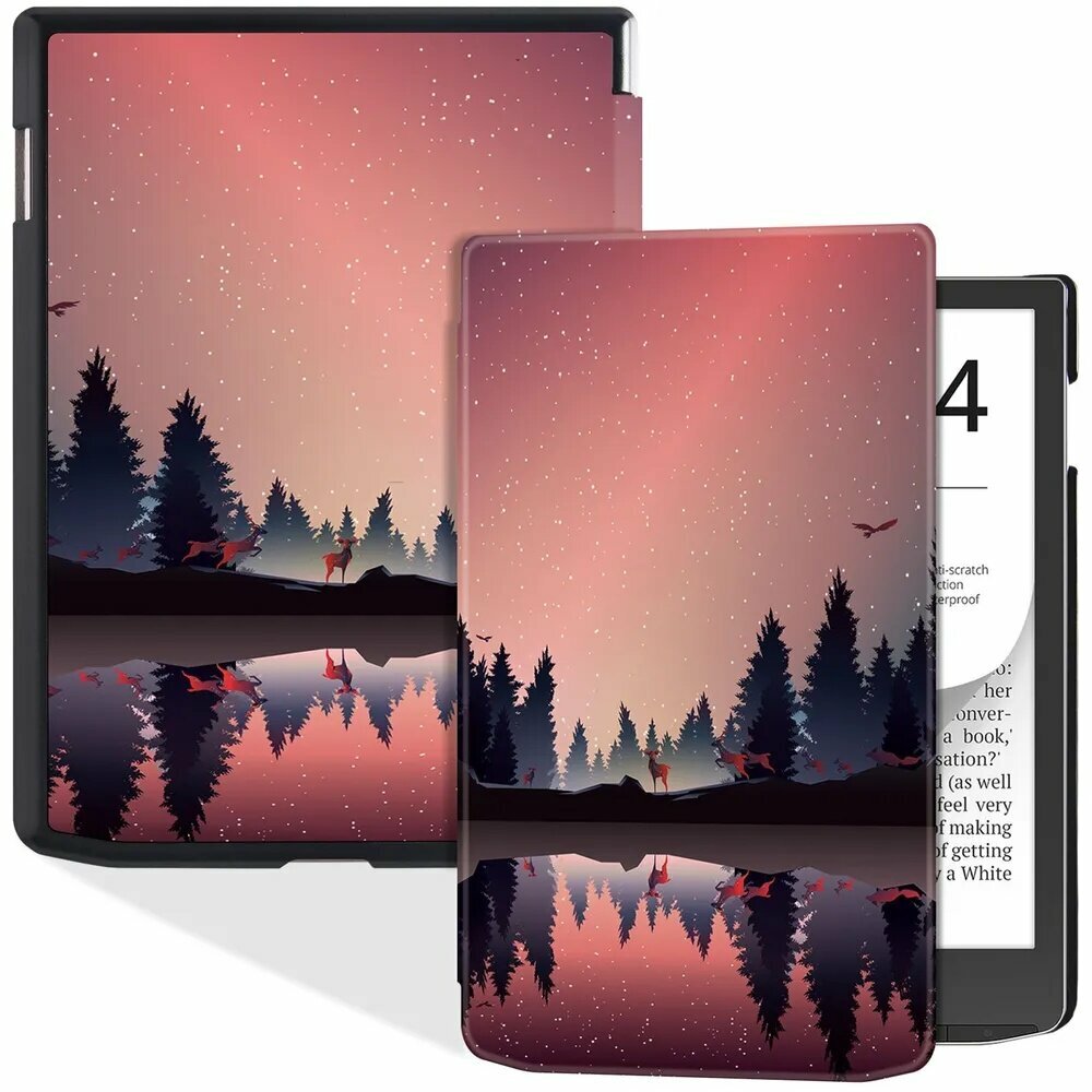 BOZHUORUI Чехол для 7.8" Pocketbook InkPad Color 2/InkPad Color 3 e-Reader, тонкий легкий чехол из искусственной кожи с автоматическим сном/пробуждением