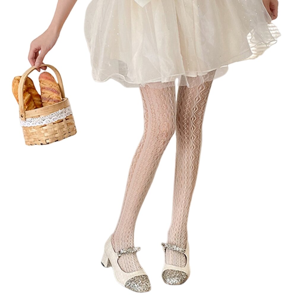 Леггинсы для чулок в сеточку с рисунком, Женские Колготки с высокой талией, Чулки в сеточку До бедра, Колготки