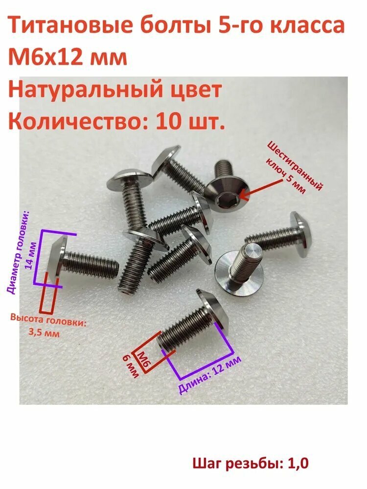 Болт 12 мм, 10 шт.