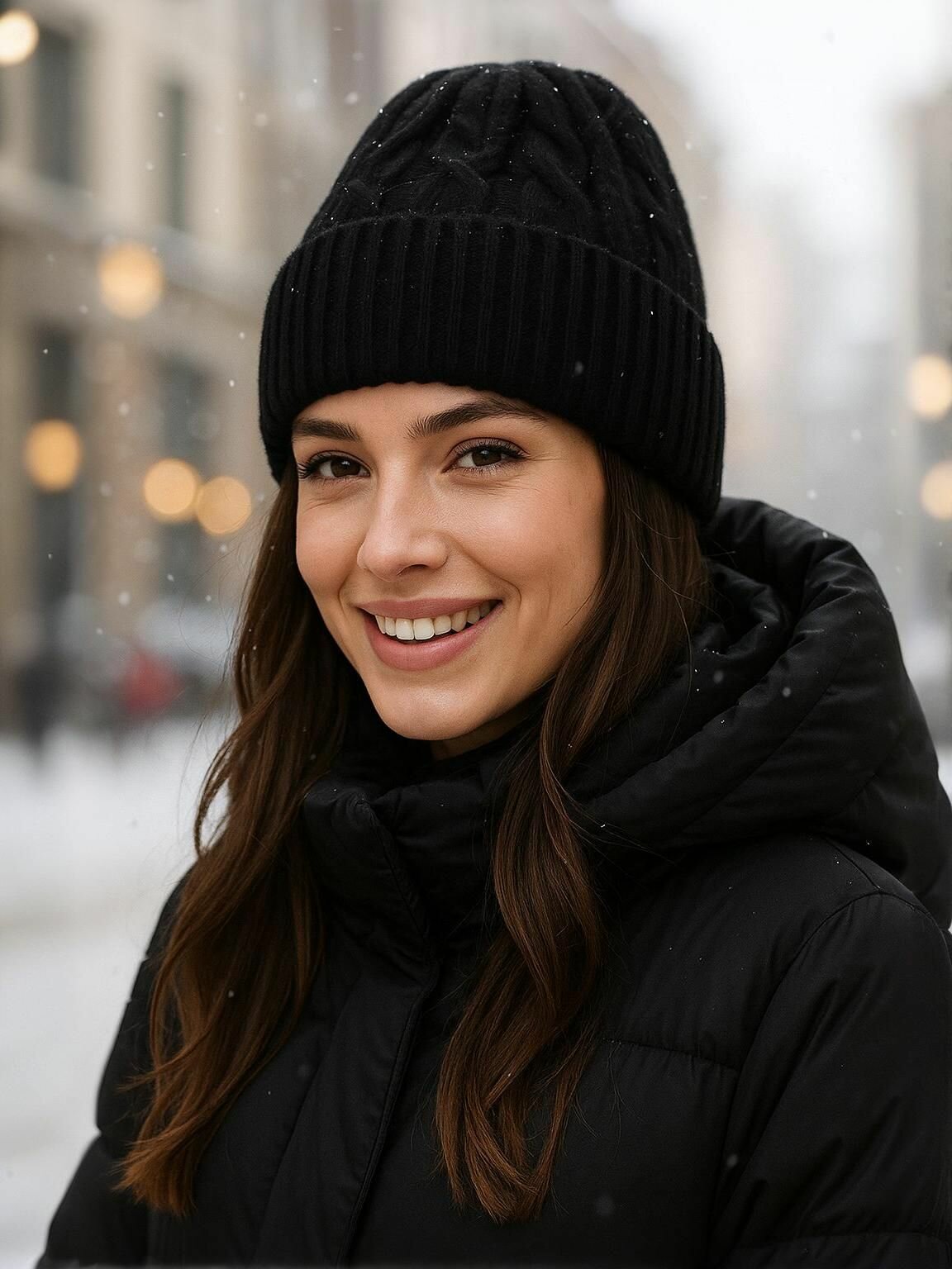 Шапка-бини Осень-зима 2025 для взрослых и детей