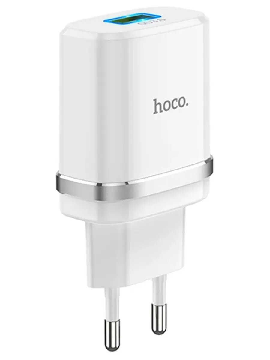 Сетевое зарядное устройство Hoco C12Q (быстрая зарядка QC 3.0), 1USB, цвет белый