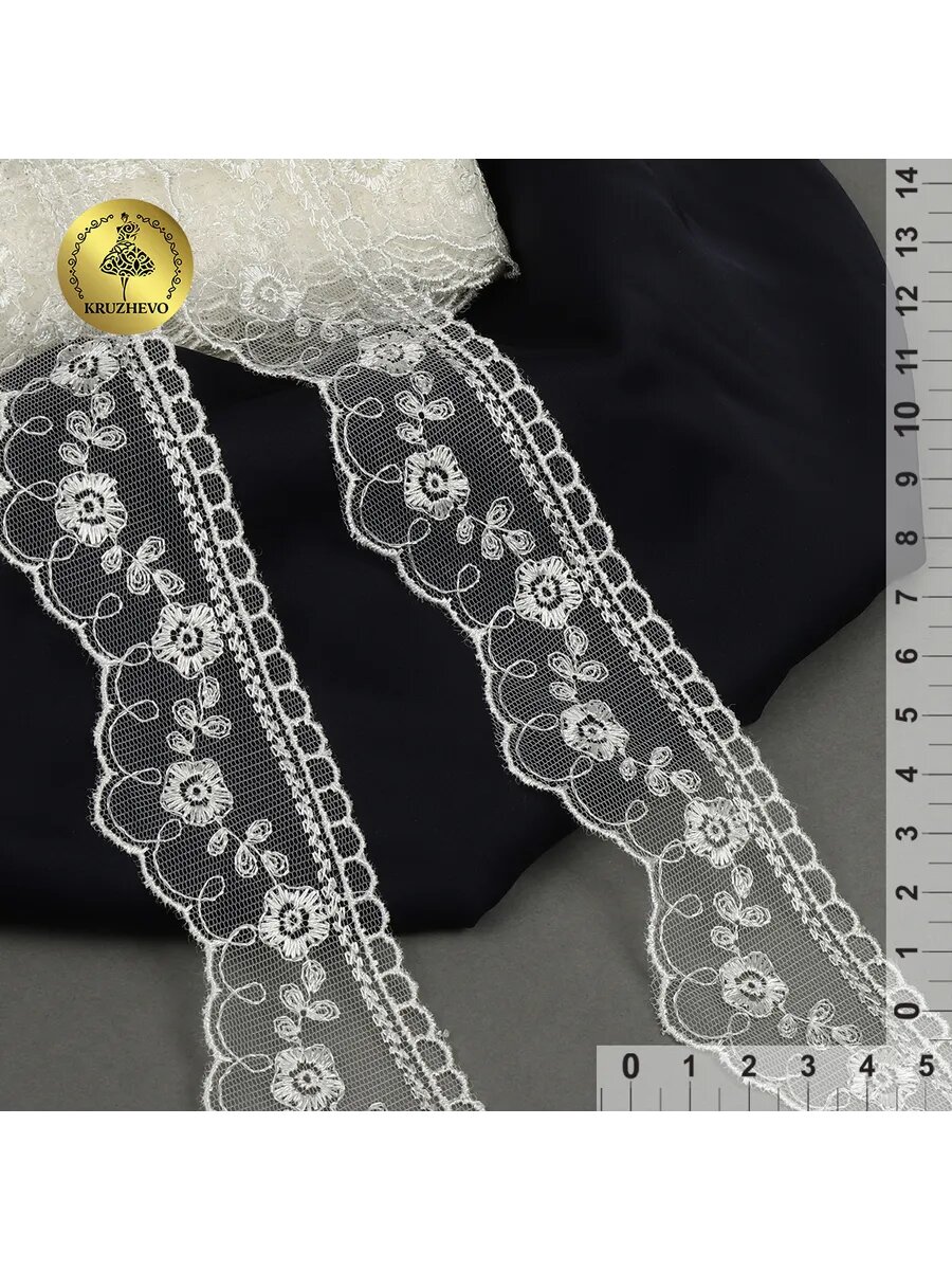 Кружево на сетке для рукоделия и шитья 40мм 12м