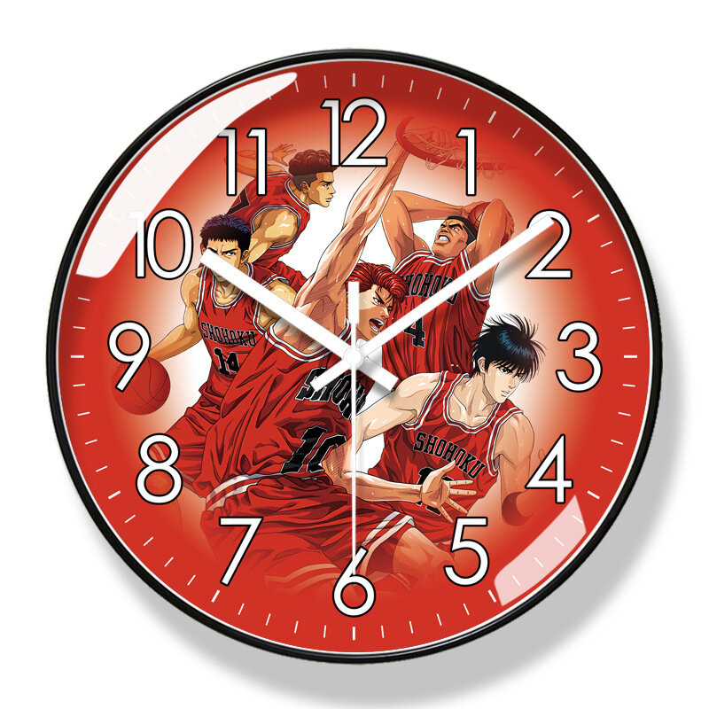 Горячая распродажа8062 Настенные часы для гостиной, часы Slam Dunk, бесшумные часы, настенные часы, современные бесшумные часы с длинным сроком службы батареи, кварцевые часы