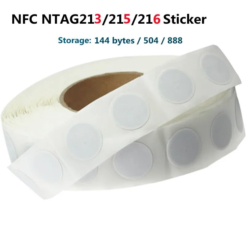 50 шт. NFC-меток Ntag213, Ntag215, Ntag216, NFC-наклейки, RFID-метки, самоклеящиеся этикетки для телефонов с NFC