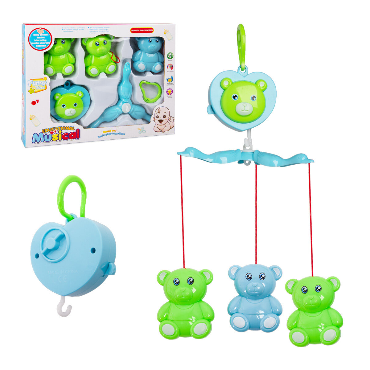 Подвеска на кроватку 689-27 Tongde, музыкальная, для новорожденных, с игрушками