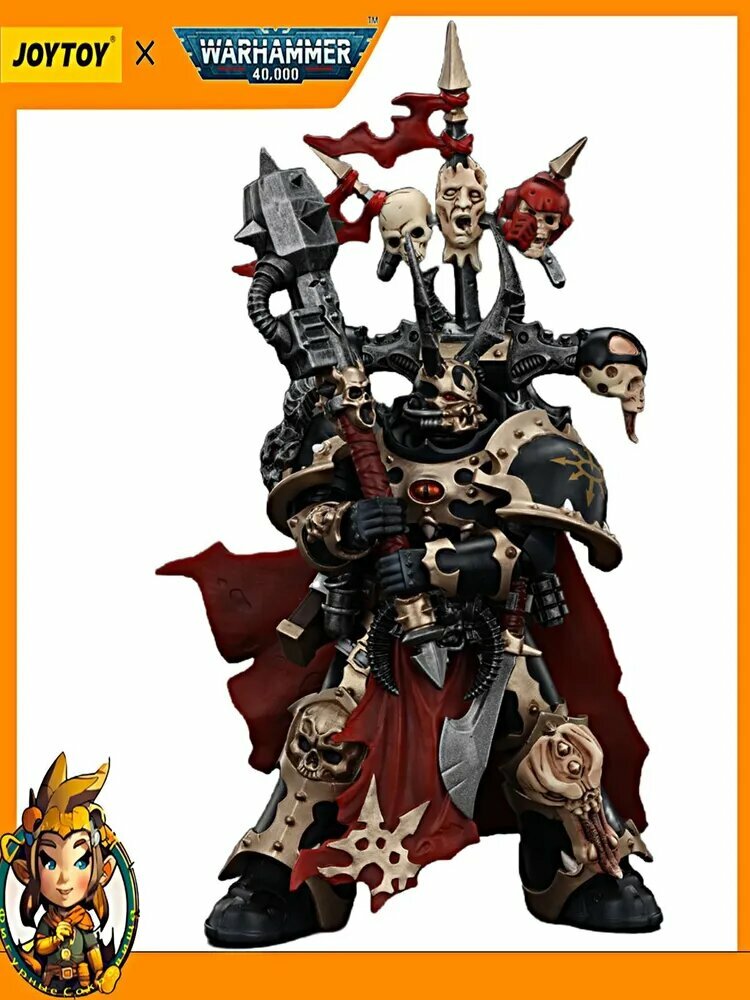 Аниме фигурки Chaos Space Marines Black Legion Chosen Champion with bolter and power maul JOYTOY Warhammer 40000 1/18 Подарочная модель