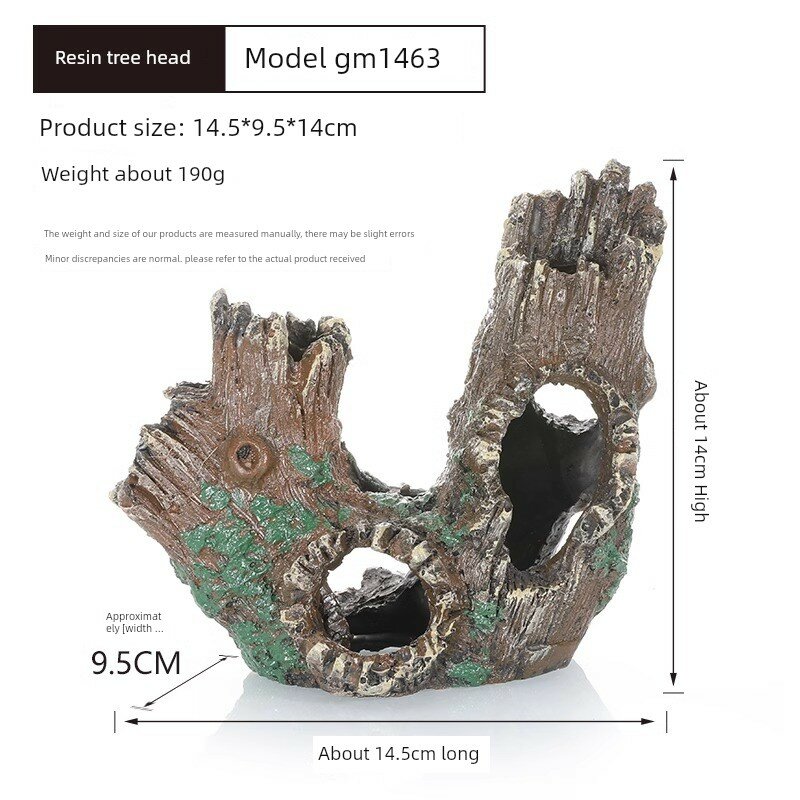 Камера-укрытие из смолы для аквариума, имитирующая кору дерева, для рыб, креветок, черепах, амфибий, рептилий и как