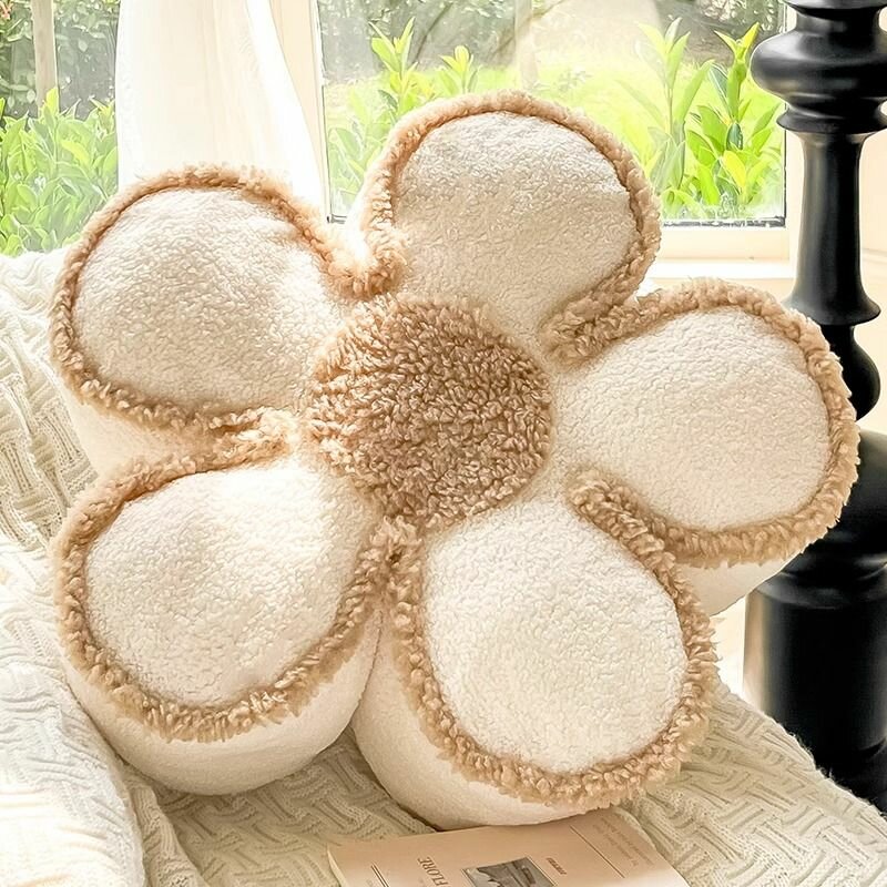 Подушка для дивана в гостиной INS однотонная с цветком, декоративная подушка, простая подушка с пятью лепестками, подушка для бокового окна, татами