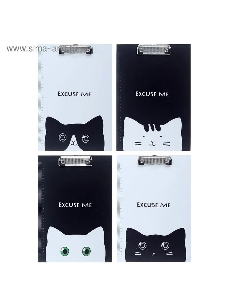 Картонный планшет с котом для документов А4