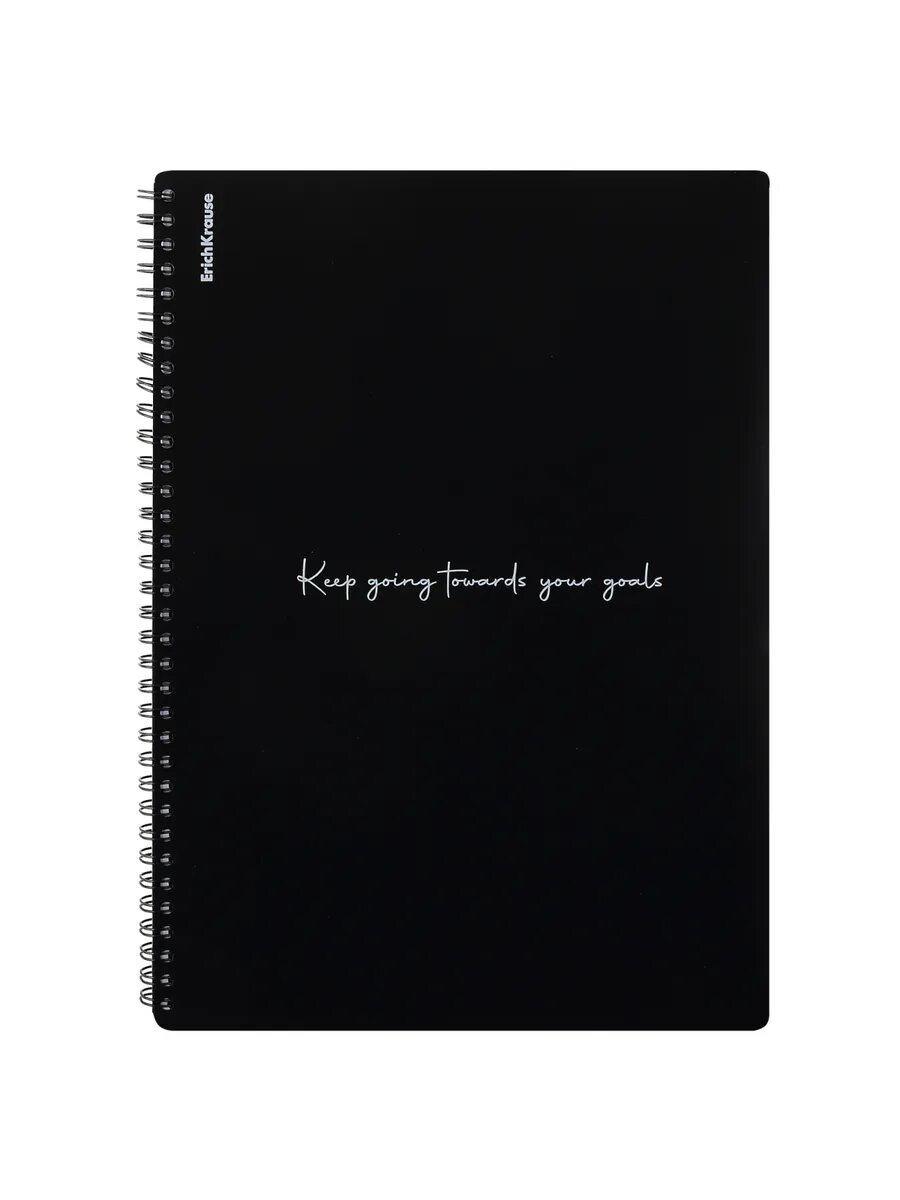 Тетрадь ErichKrause Words, А4, клетка, 80 л, на спирали, цвет черный