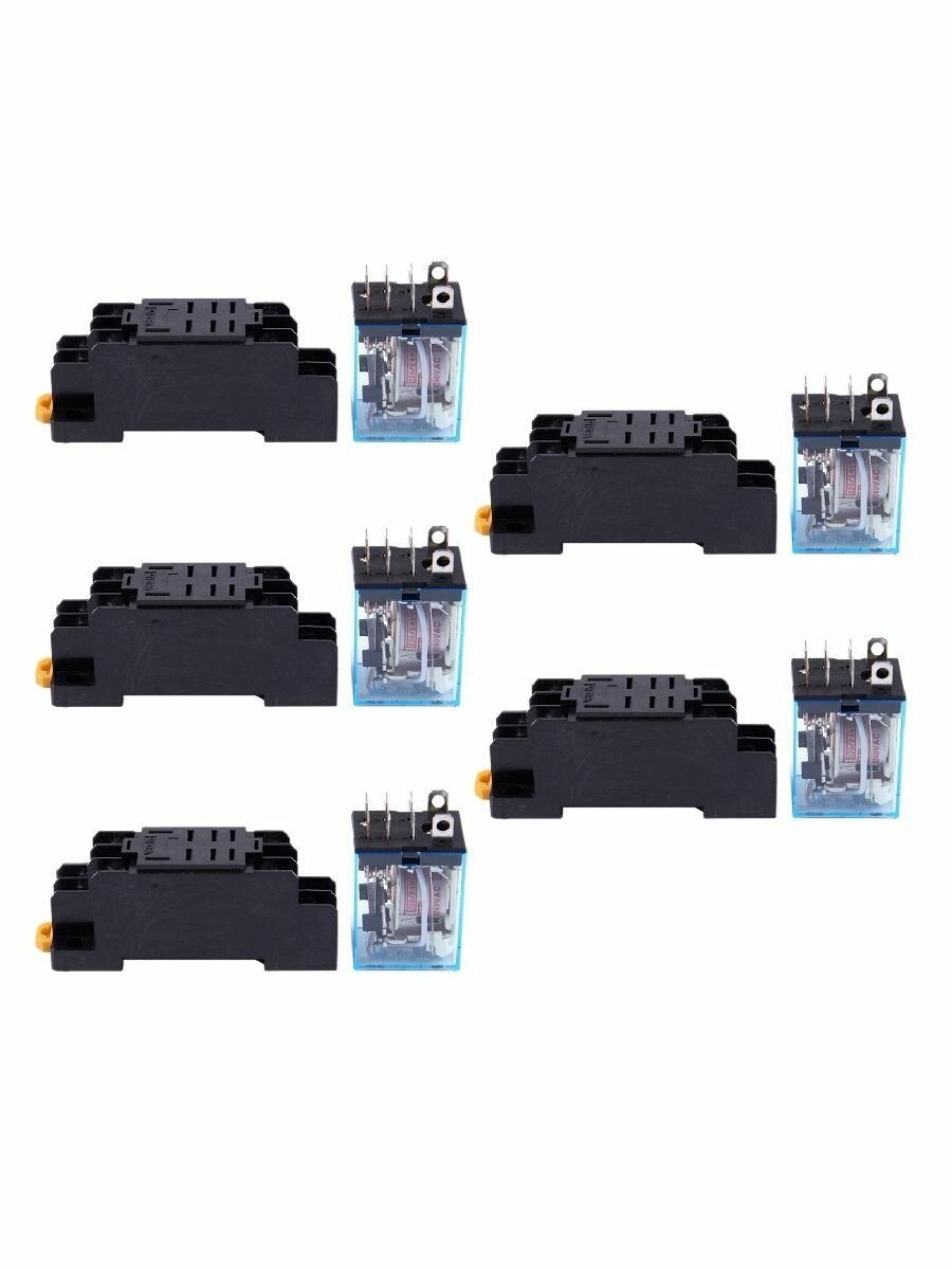 5X LY2NJ HH62P-L JQX-13F 220 В переменного тока катушка DPDT силовое реле 8 контактов с гнездом PTF08A