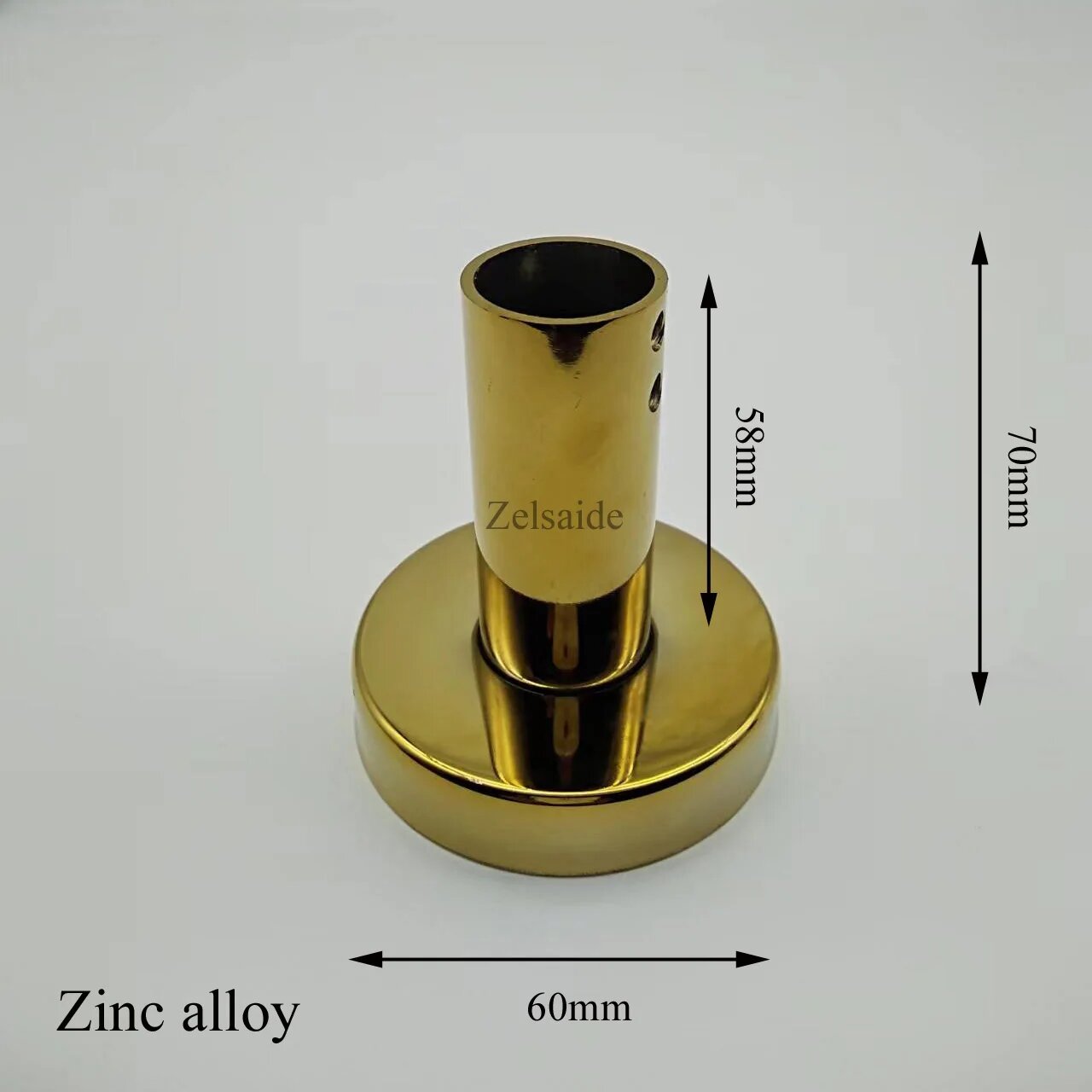 Держатель для душевой штанги Zelsaide, золотой, 60x58x70 мм
