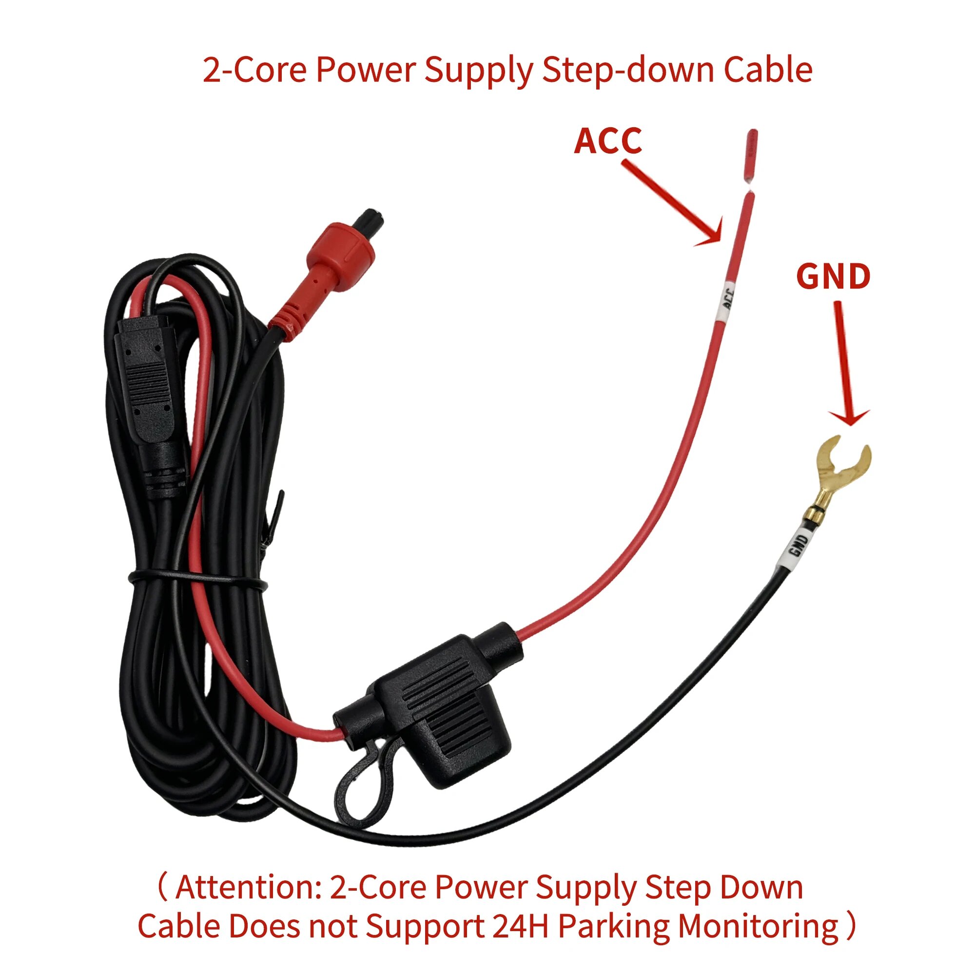 V9 Мотоциклетный видеорегистратор Двух и трехжильный шнур питания V9 Красный, V9 2-Core Power Cord