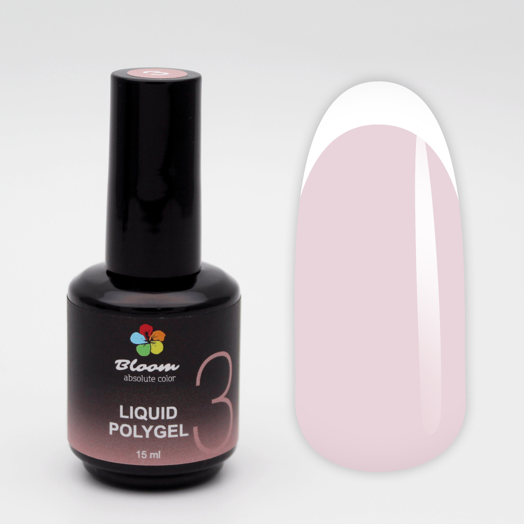 Полигель Bloom №03 жидкий акрил, с акриловой пудрой, для укрепления ногтей