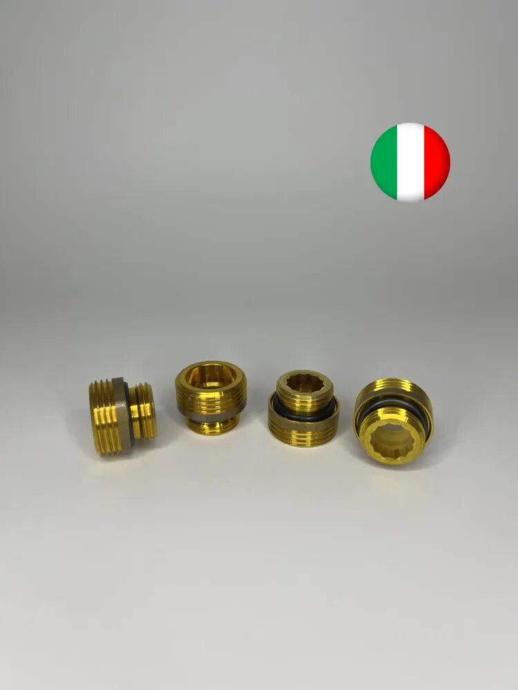 Ниппель для радиаторных узлов 1/2' x 3/4' НР UNI-FITT с прокладкой O-RING -4 шт.