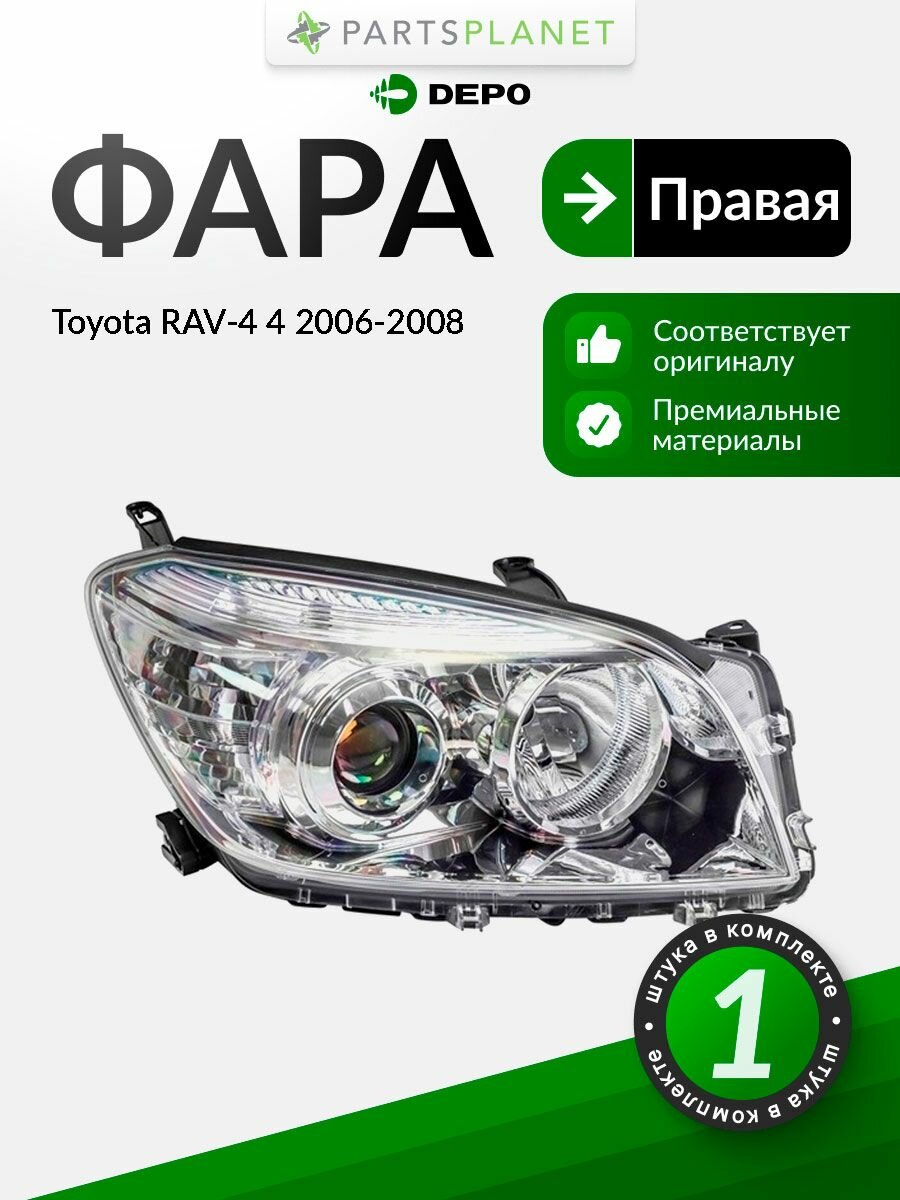 Фара правая для Тойота Рав 4 2006-2008, oem 8113042311 арт 21211K5RLDEM1