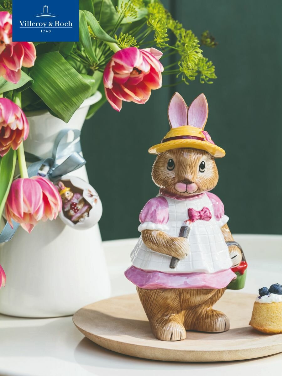 Декоративная пасхальная фигурка 22 см, Зайчиха Анна, Bunny Tales, Villeroy & Boch, Премиум-Фарфор